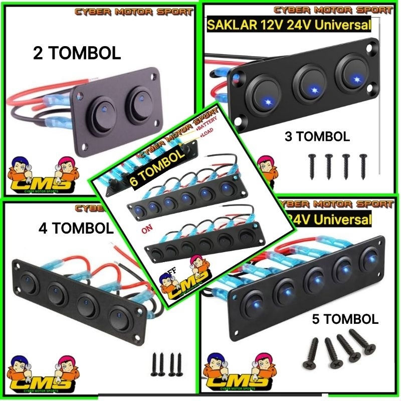 Jual Saklar dashboard mobil universal waterproof. saklar lampu dll ...