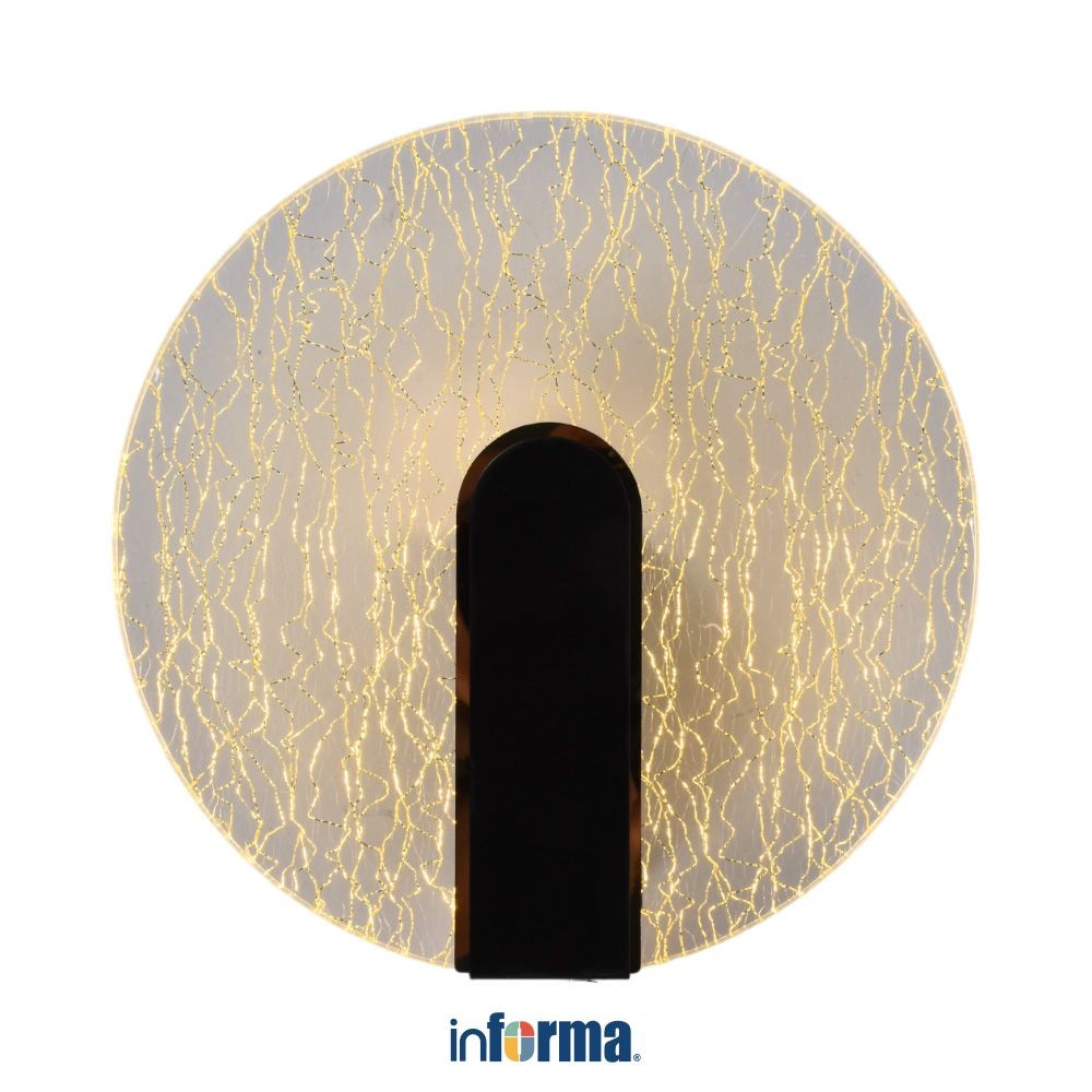 Jual Informa 19.5 cm Macy Lampu Dinding Round - Hitam Wall Lamp Light ...