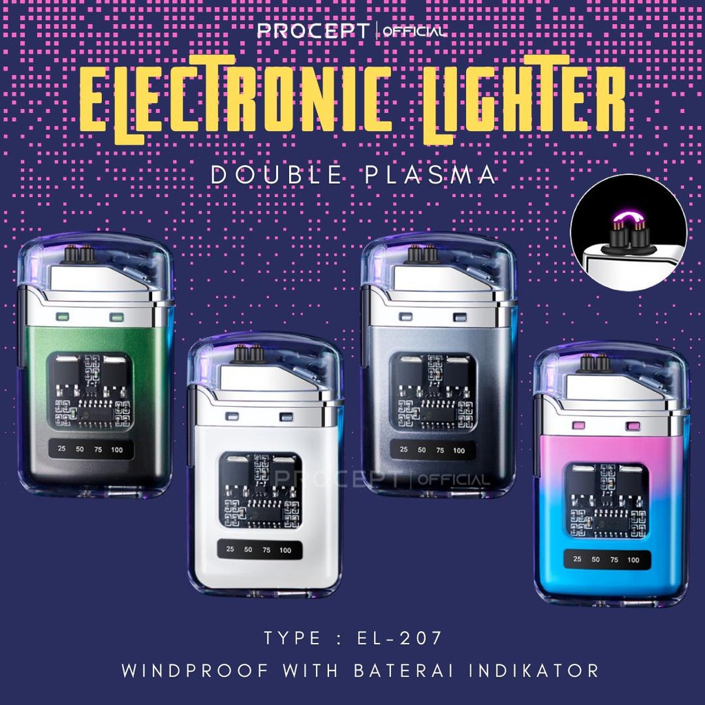 Jual ProCept Korek Api Electric Pemantik Electric Lighter Double Plasma ...