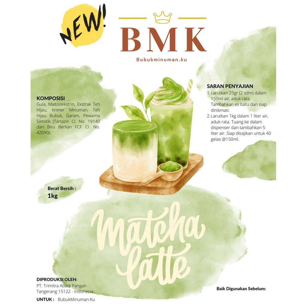 Jual Matcha Latte Premium Powder Mix - Bubuk Minuman Matcha Mix 1 Kg ...