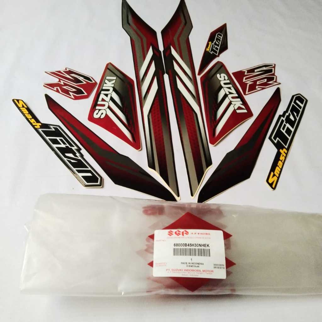 Jual NOS/SET STRIPING STIKER BODY MOTOR SUZUKI SMASH TITAN SR ORIGINAL ...
