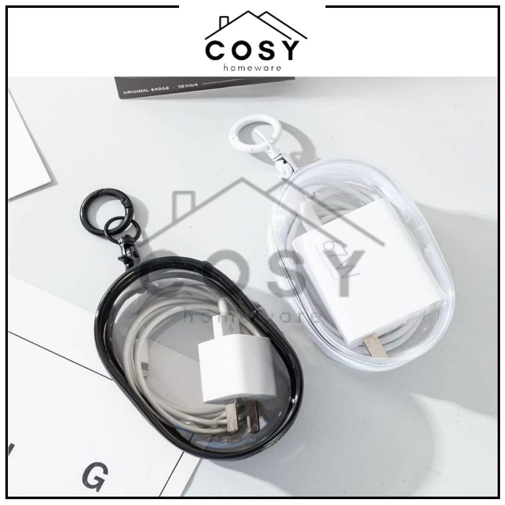 Jual Pouch Transparan Keychain Charger Headset Kabel Data Boneka Kecil ...