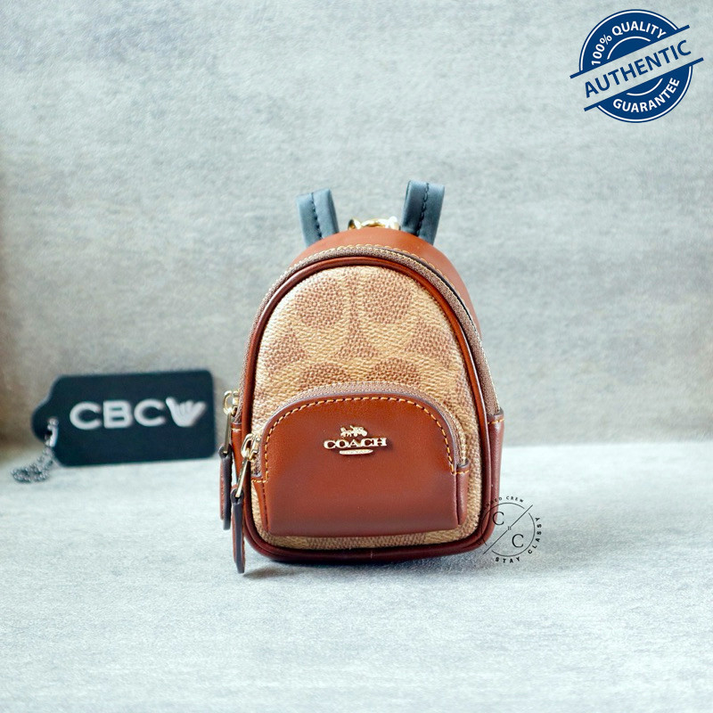 Jual CBC - Coach Mini Court Backpack Bag Charm In Signature Canvas in ...
