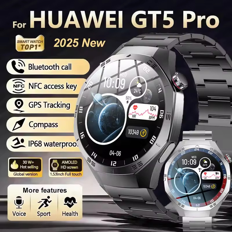 Jual 2025 New For Huawei GT5 Pro Smart Watch Men AMOLED Screen GPS ...