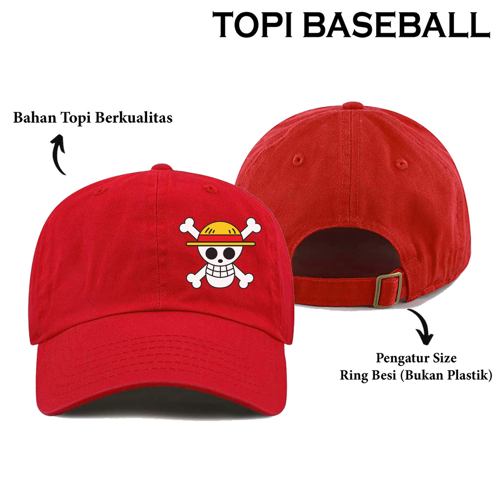 Jual Topi baseball Korea Unisex Custom Sablon Logo One Piece | Shopee ...