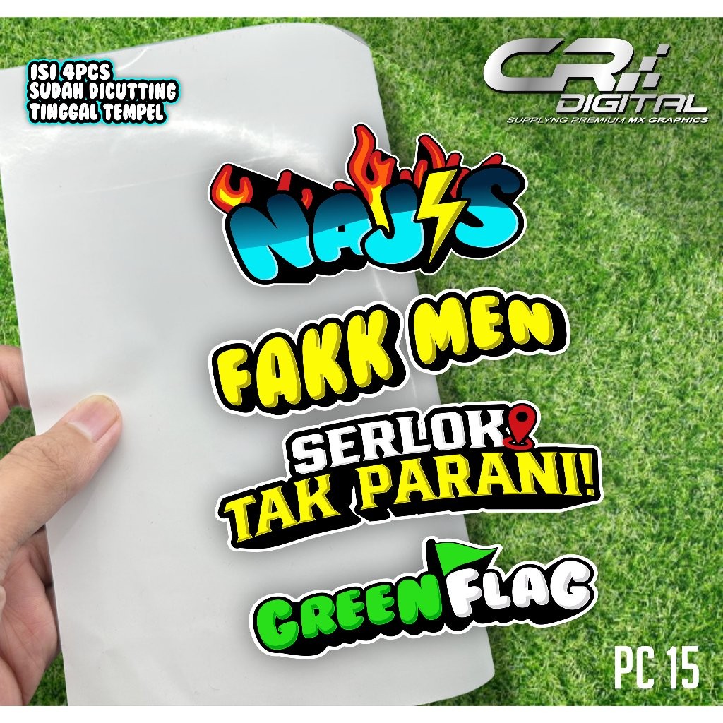 Jual Sticker Pack isi 3pcs Sticker Udah Di potong Sticker NAJIS , FAKK ...