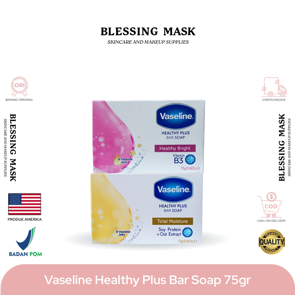 Jual Vaseline Healthy Plus Bar Soap 75gr | Shopee Indonesia