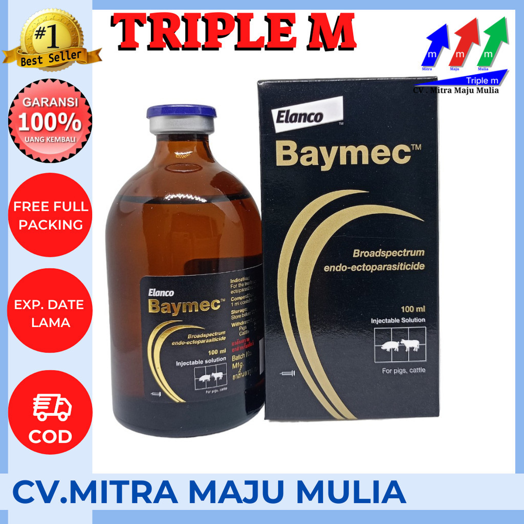 Jual Baymec Ivermectin 100ml Obat Jamur Scabies/Demodex/Antiparasit ...
