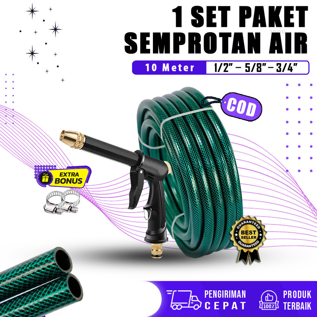 Jual SATU SET SEPAKET KEPALA SEMPROTAN SELANG AIR TAMAN HIJAU ANTI ...