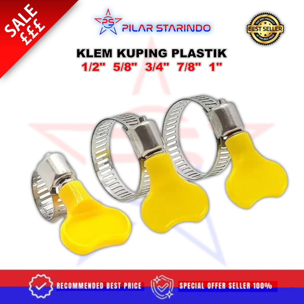 Jual Pilar Stainless klem selang kuping plastik/klem selang gas air 1/2 ...