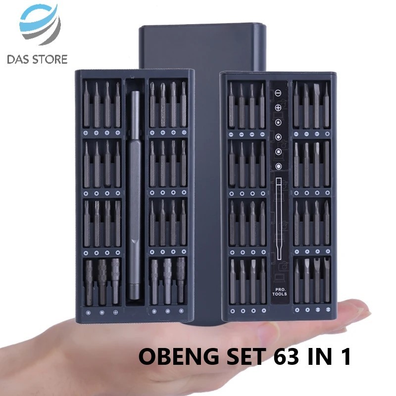 Jual Obeng Set 63 in 1 obeng set semua ukuran box dan gagang besi ...