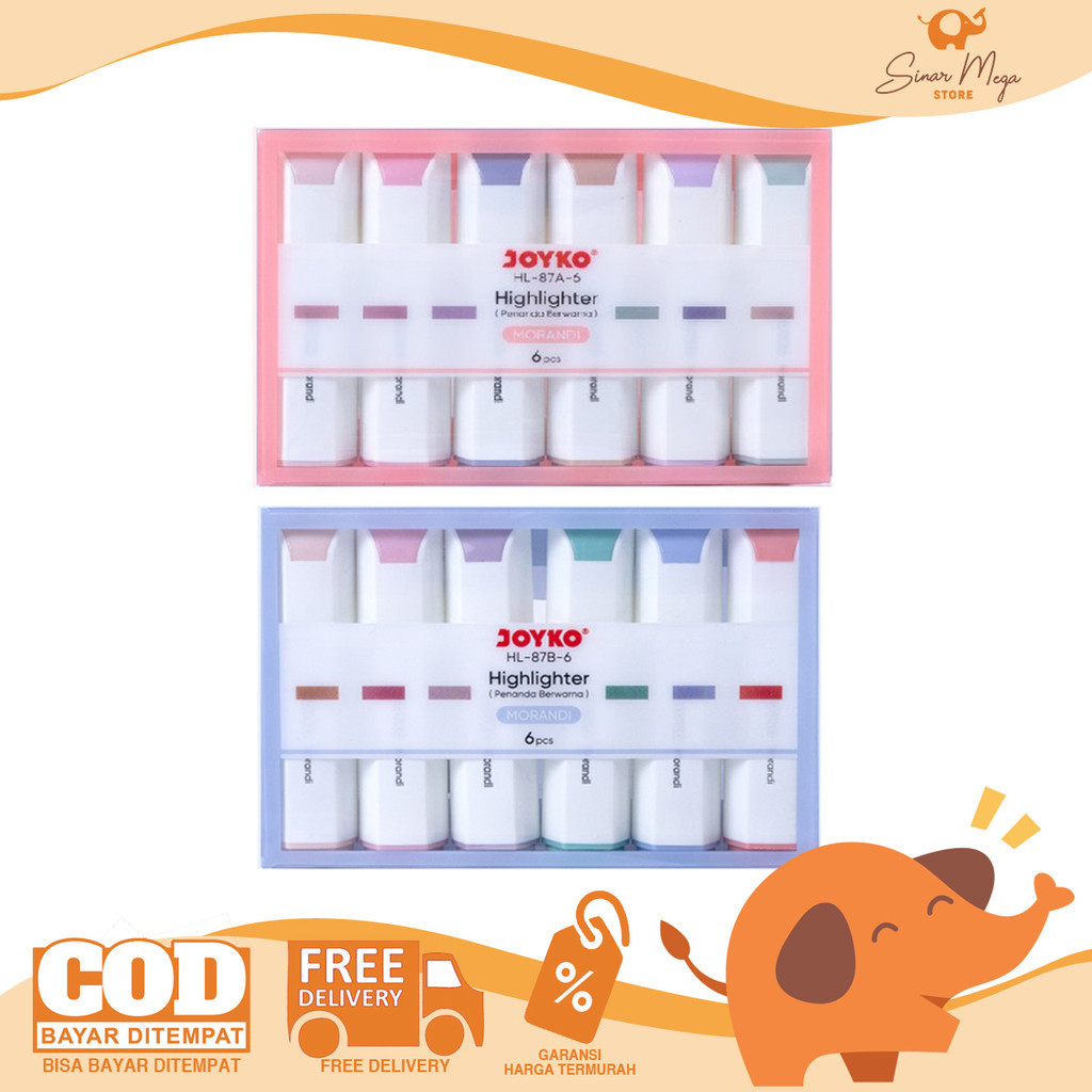 Jual Joyko Highlighter Mini HL-87 Morandi Color Penanda Berwarna Set 6 ...