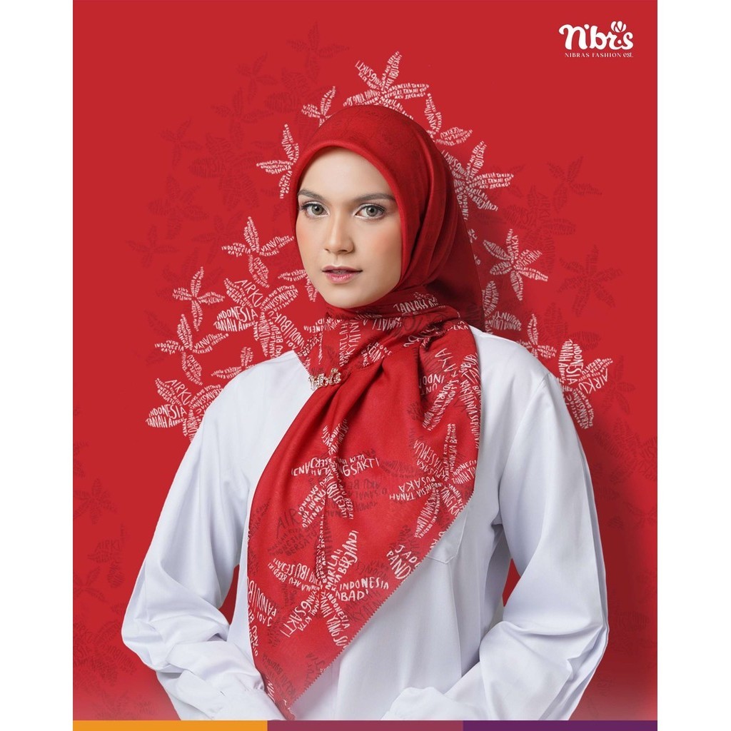 Jual Nibras Indonesia Raya Scarves Merah Putih Soft Voal Jilbab ...