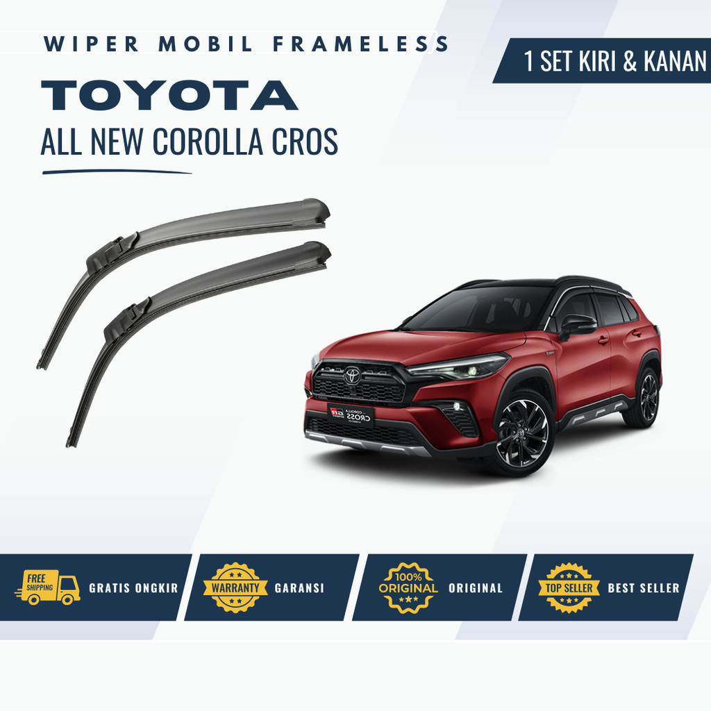 Jual Wiper Mobil Frameless Toyota All New Corolla Cross Sepasang Kiri dan Kanan Tanpa Rangka ...