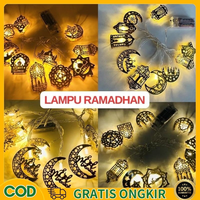 Jual 【COD】2025 NEW Lampu Ramadhan Lampu Lebaran LED Lampu Tirai Bulan ...
