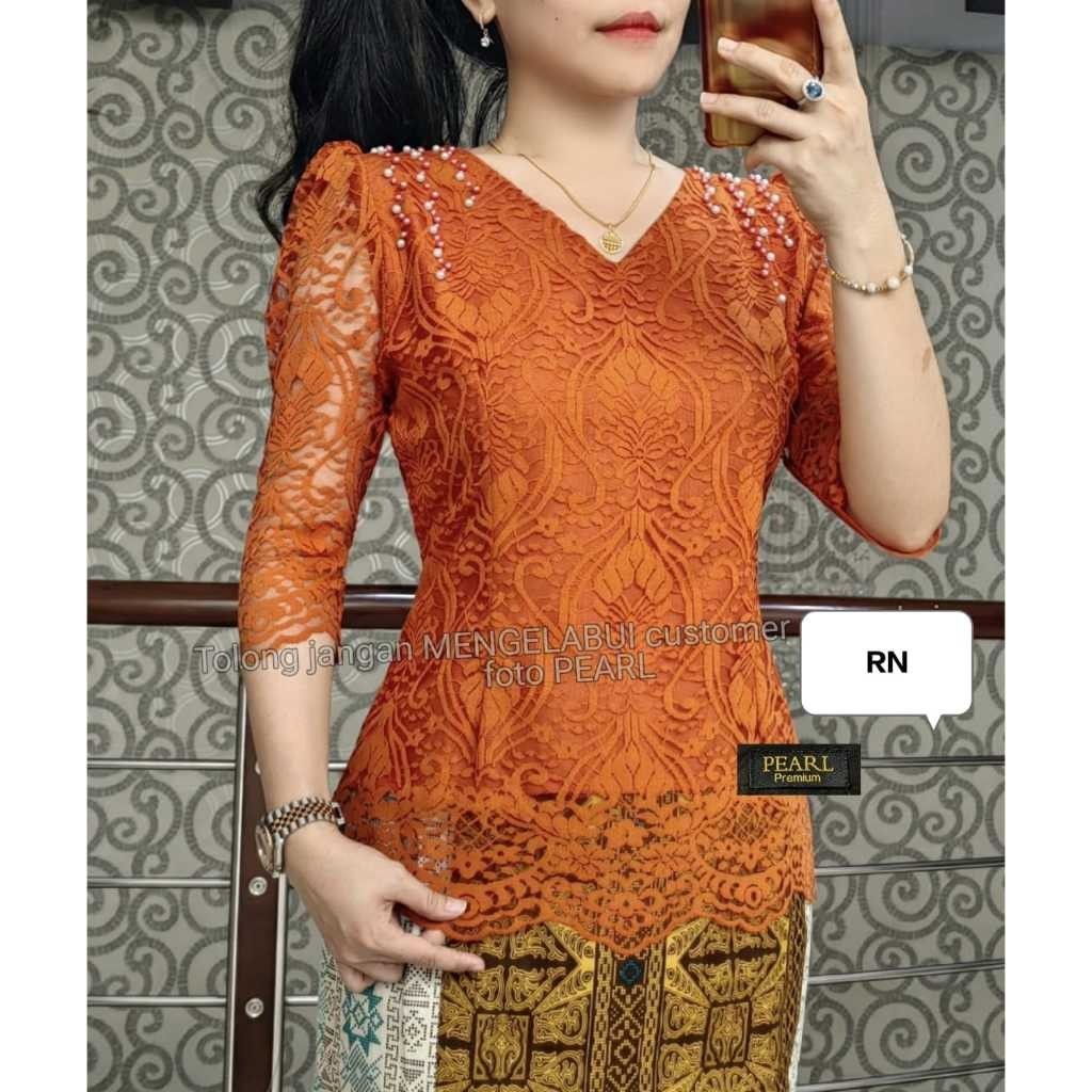 Jual HF ATASAN KEBAYA PESTA PAYET MUTIARA/BLUS SEMI BROKAT PREMIUM ...