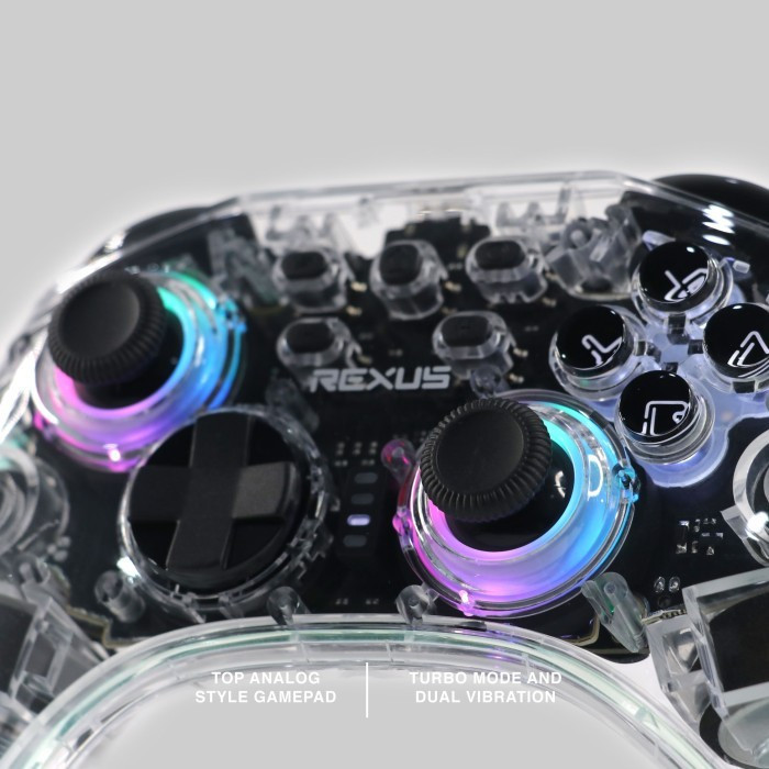 Jual STICK GAME WIRELESS REXUS GX400 TRANSPARANT (BLUETOOTH & KABEL USB ...