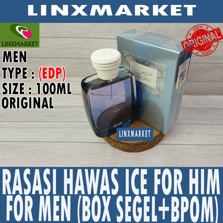 Jual RASASI HAWAS ICE FOR HIM MEN EDP EAU DE PARFUM 100ML (BOX SEGEL ...