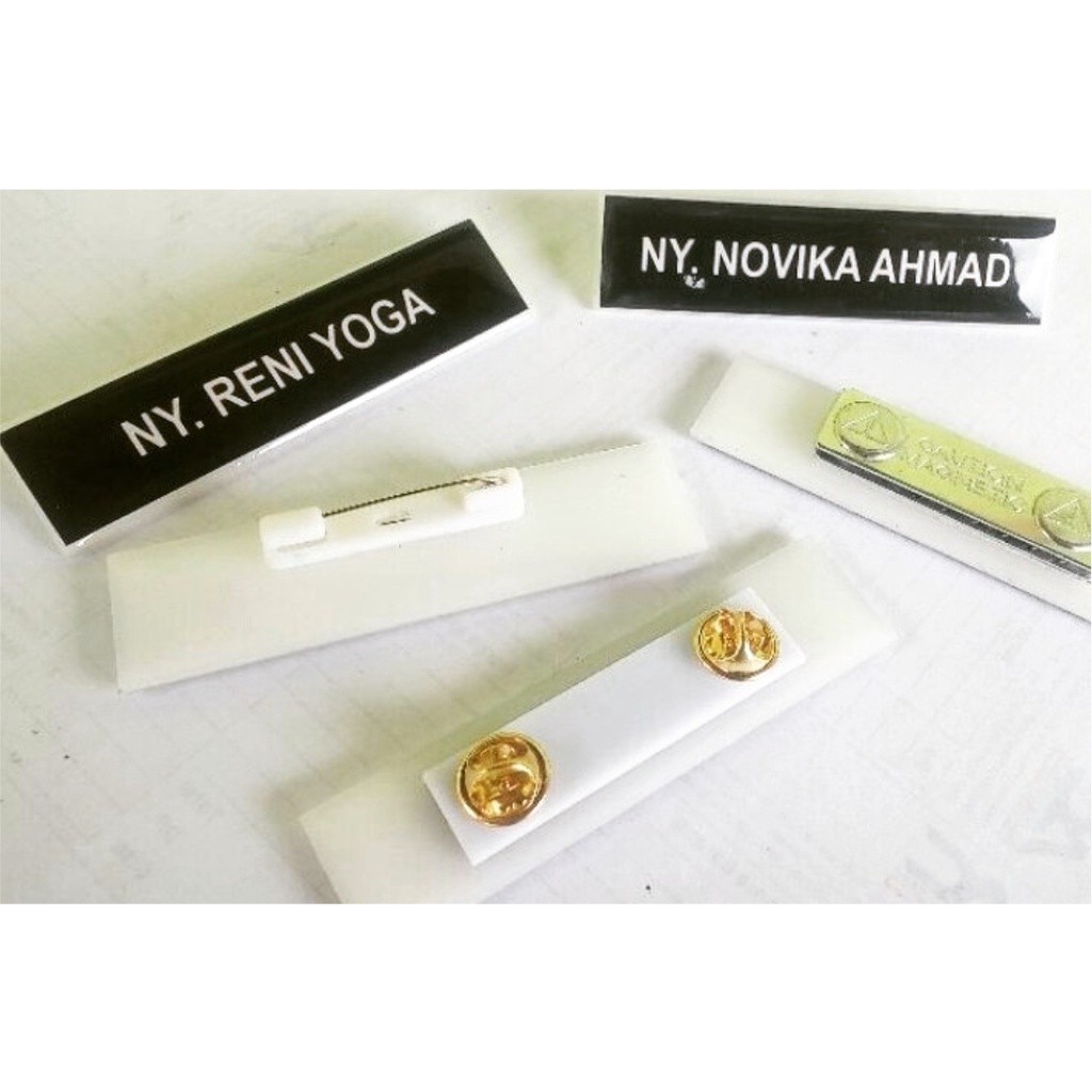 Jual Nama Dada Premium Resin (PUTIH)/Name Tag/Nametag/Papan Nama Dada ...