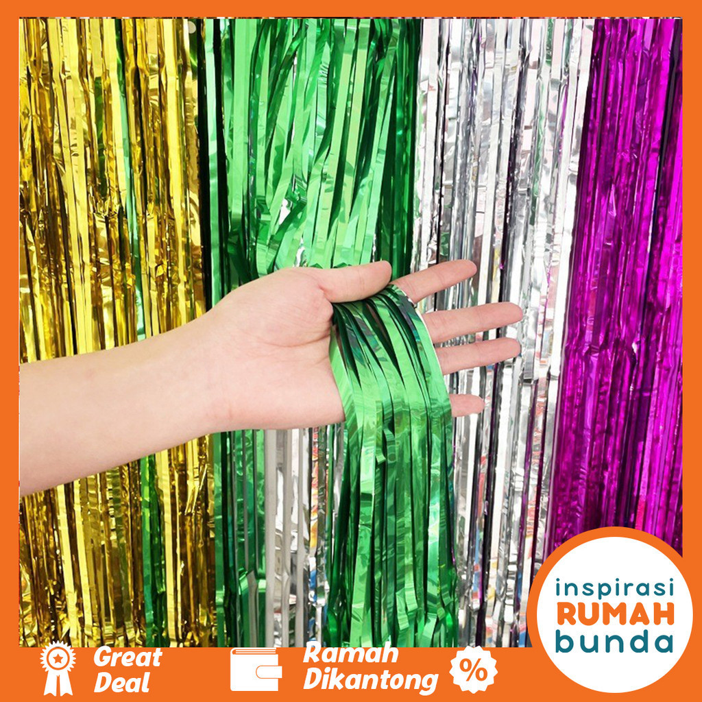 Jual Tirai Pesta Tirai Foil Curtain Rumbai Tirai Ulang Tahun Tirai ...