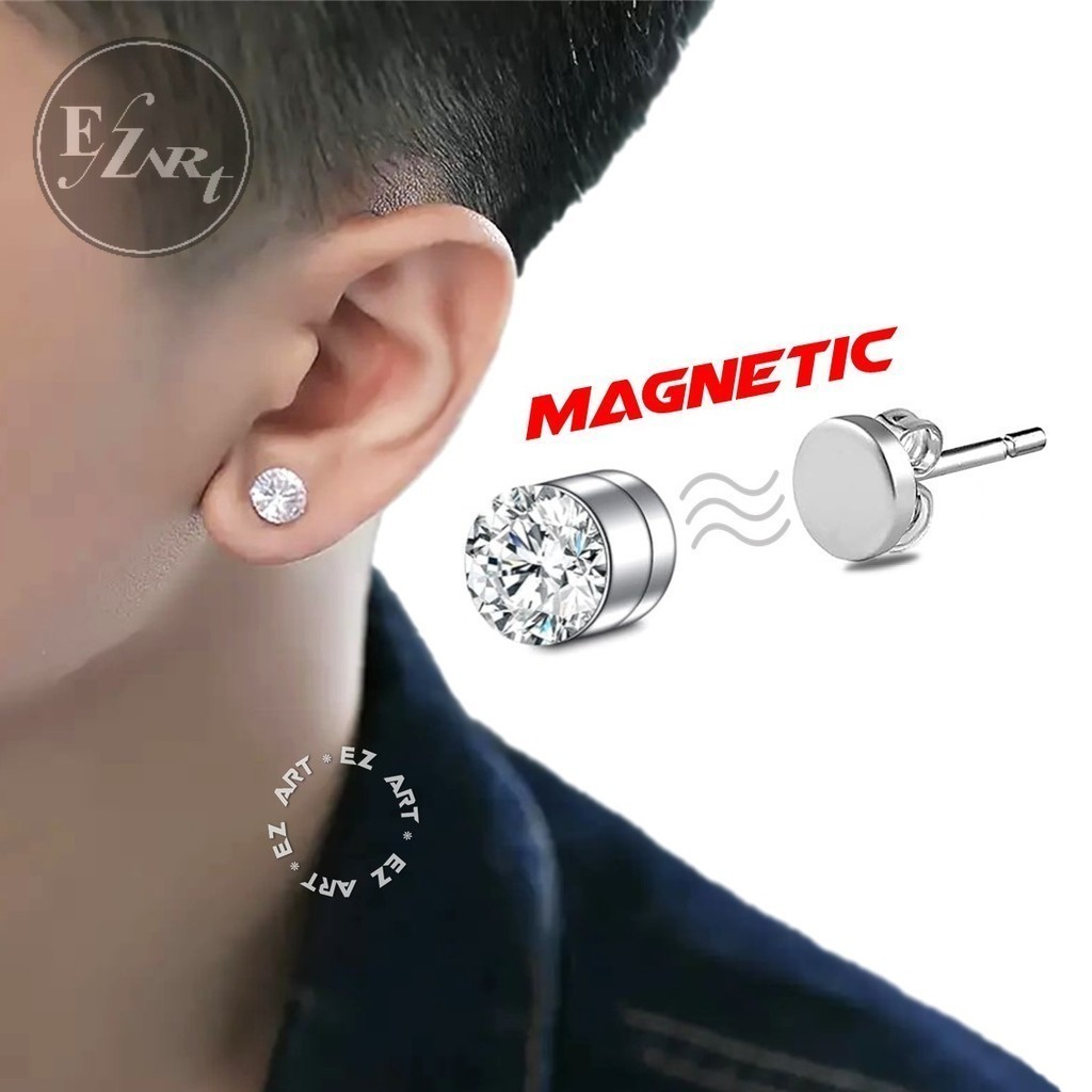 Jual Anting Magnet Permata Mirip Pakai Asli Diamond Bulat Dengan ...