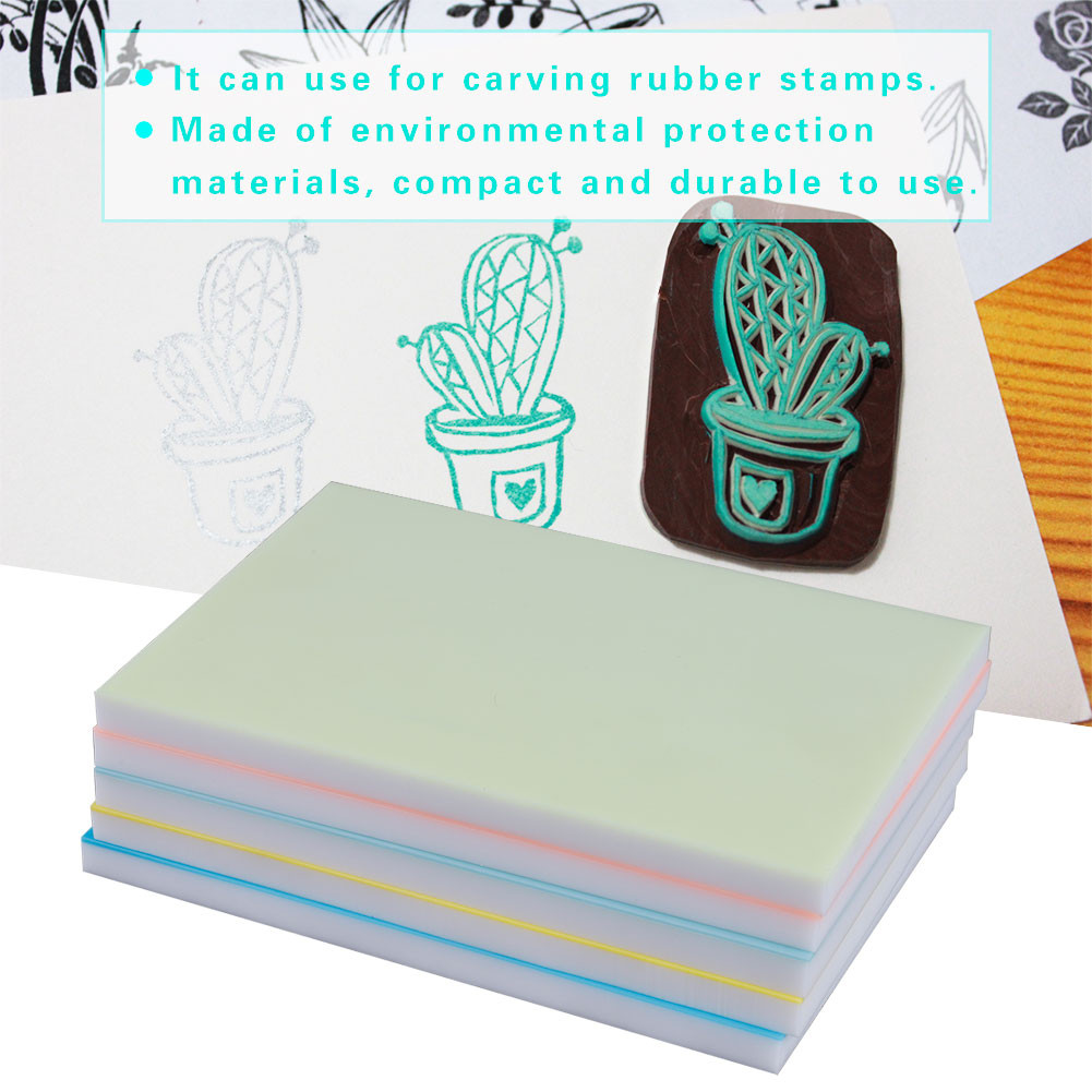 Jual Rubber Stamp Carving Block Both Sides Opening Colored Rectangular ...