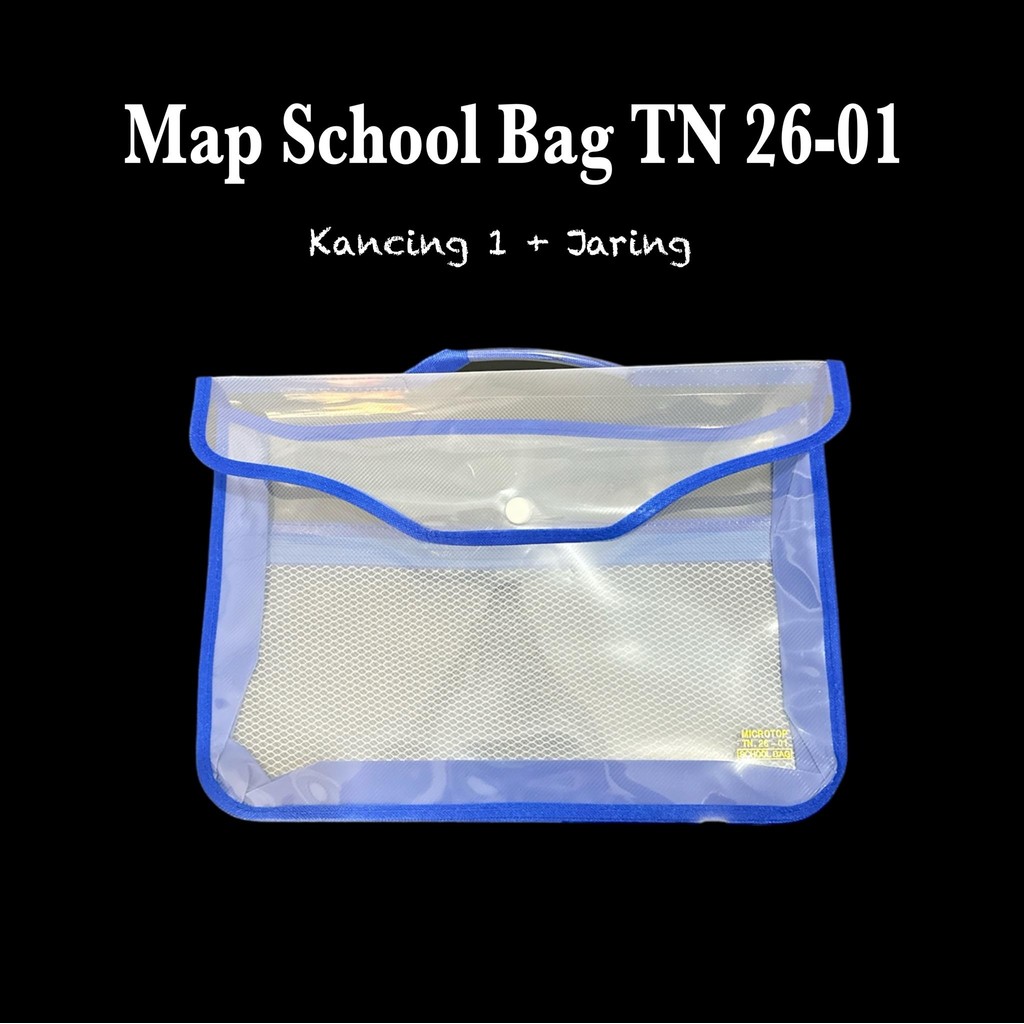 Jual Map Tas School Bag Kancing 1 Jaring / Map File / Map Tenteng (Pcs ...