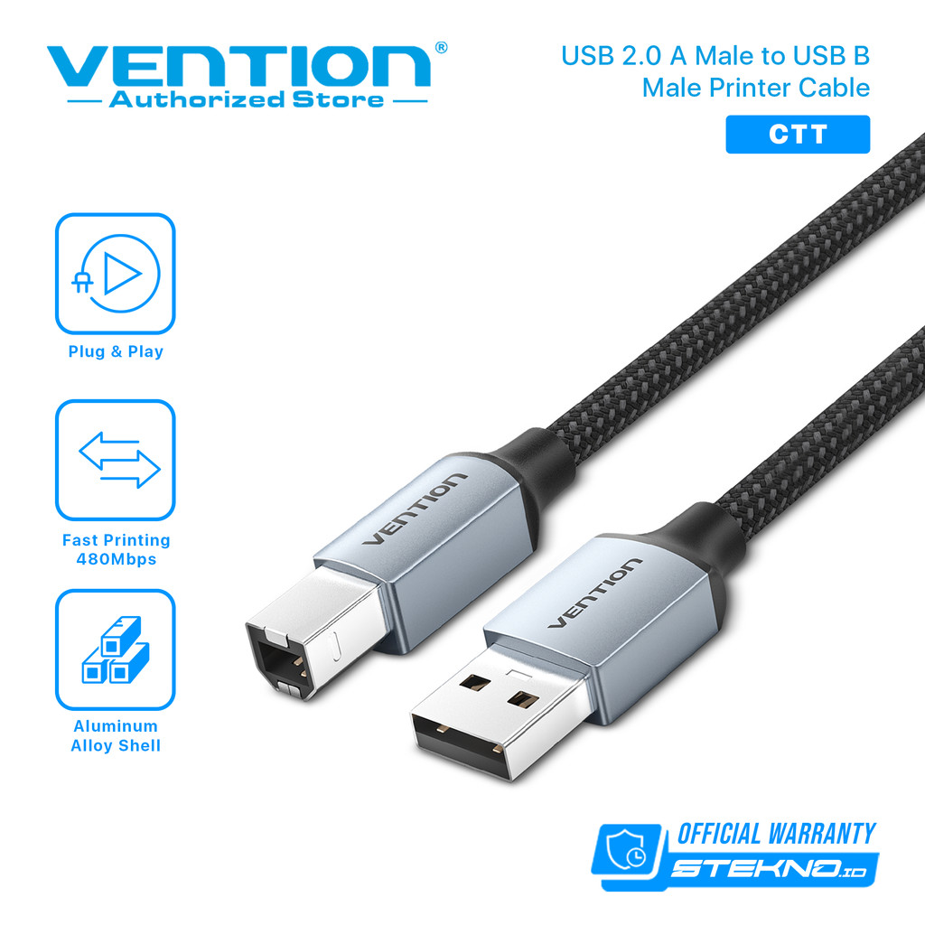 Jual Vention Kabel Data USB 2.0 A Male to B Male Printer SoundCard ...