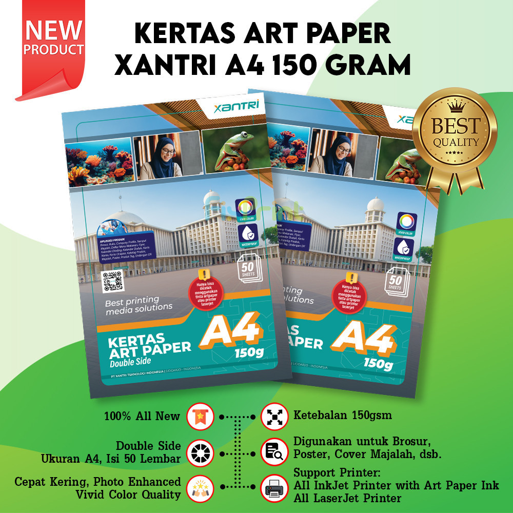 Jual Photo Paper / Kertas Art Paper 150 gsm 1pack = 50 Lembar Kertas ...