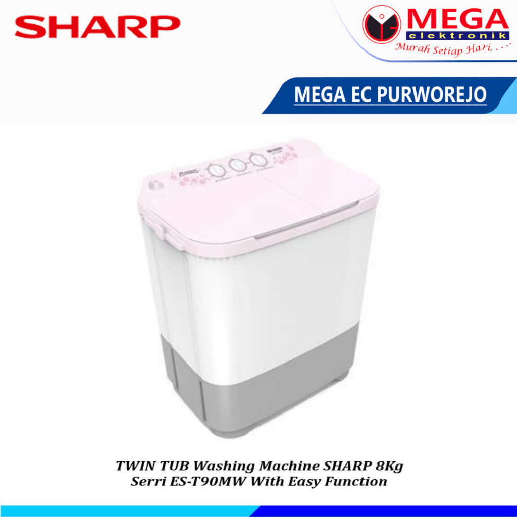 Jual MESIN CUCI SHARP ES-T90MW / ES T90 MW 2 TABUNG 8KG | Shopee Indonesia