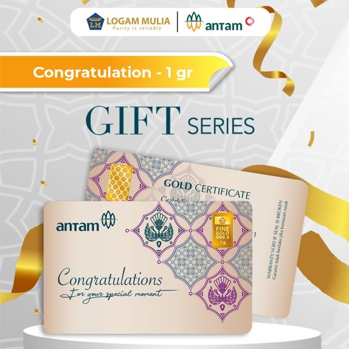 Jual LOGAM MULIA EMAS ANTAM LM GIFT SERIES CONGRATULATIONS 1 GRAM 1 GR GOLD (TS) | Shopee Indonesia