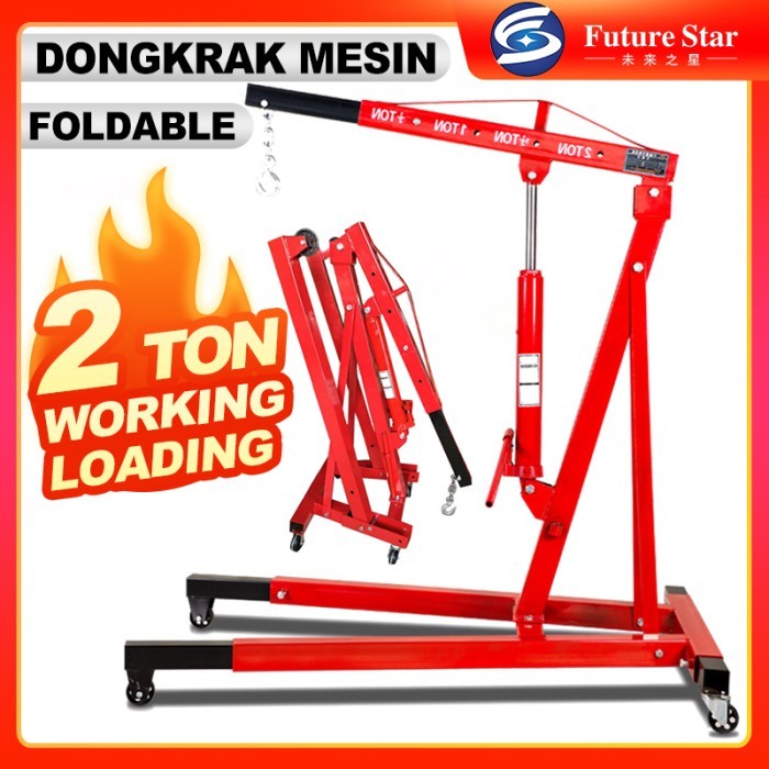 Jual Dongkrak Mesin Foldable Shop Crane 2 Ton Hydraulic Engine Crane 2T ...