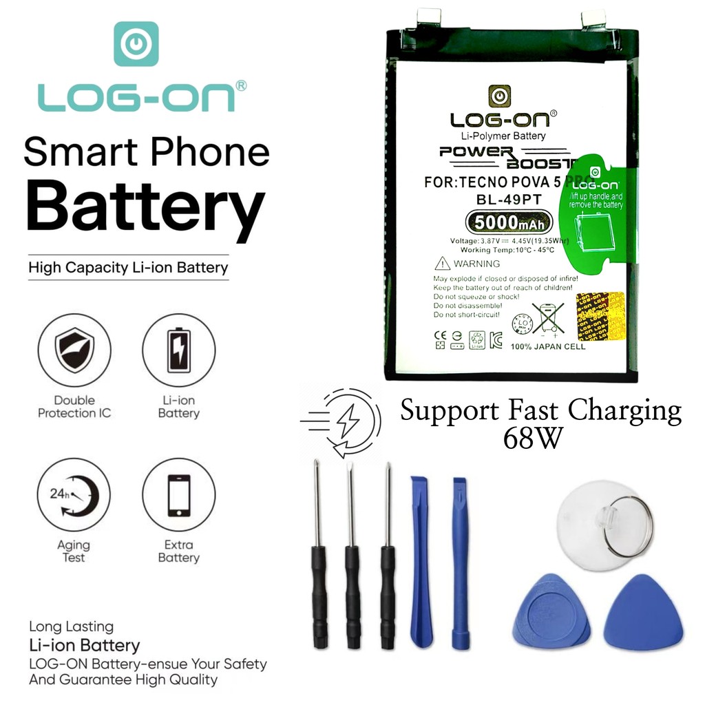 Jual Log On - BL-49PT Tecno Pova 5 Pro BL49PT Power Boost Original ...