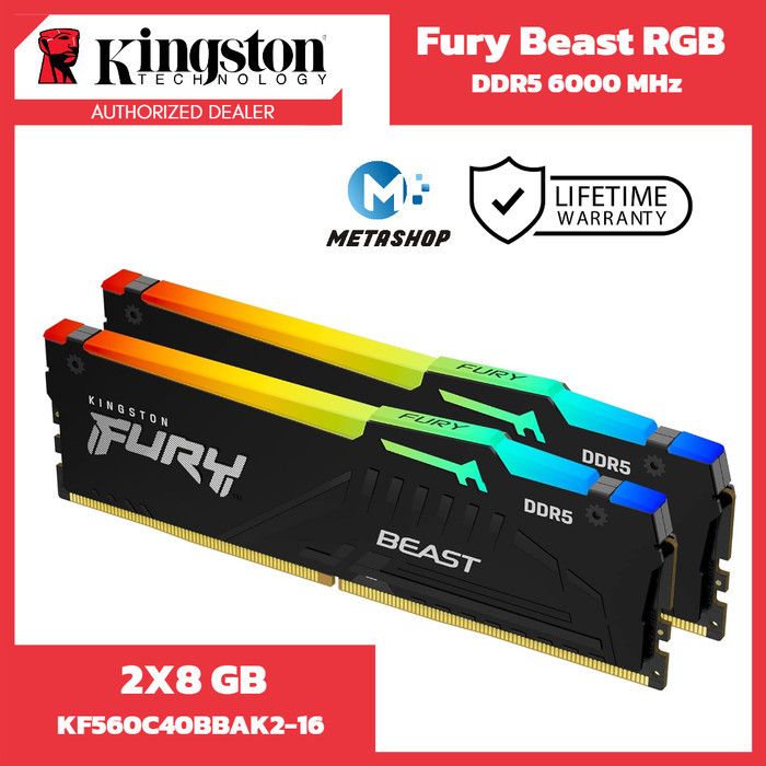 Jual Kingston Memory RAM Fury Beast DDR5 RGB 6000 MHz 2x8GB ...