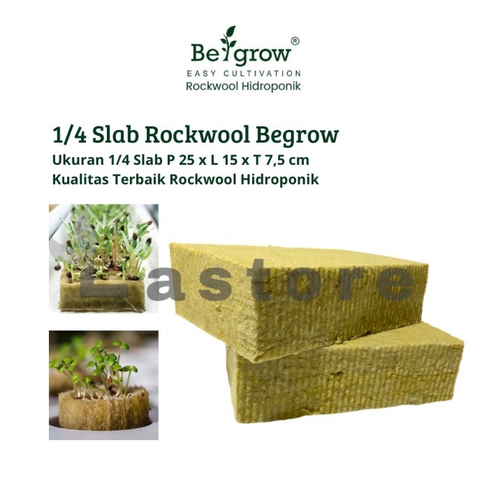 Jual 1/4 Slab Rockwool Hidroponik Begrow Media Tanam Hidroponik ...