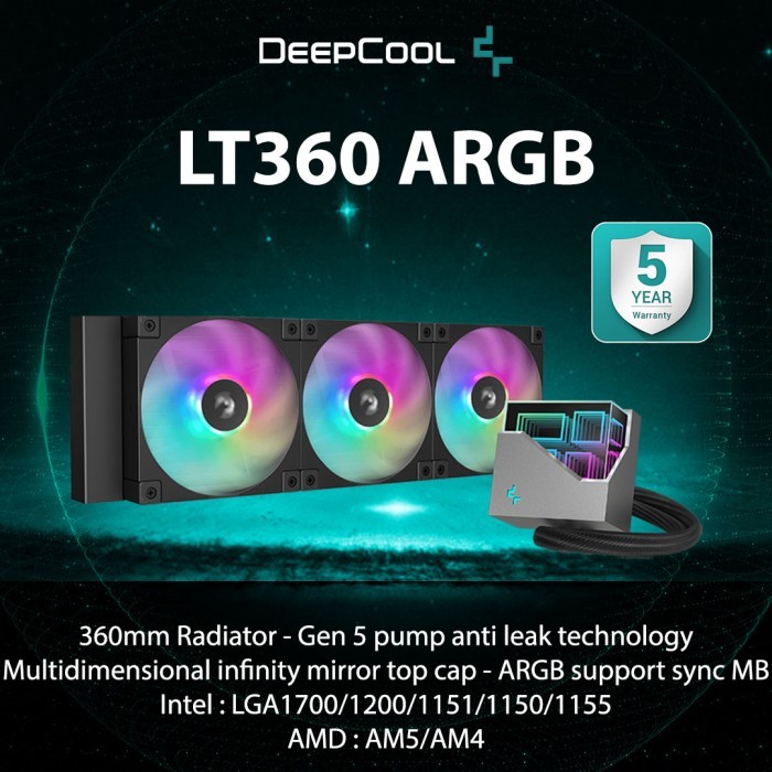 Jual Deepcool LT360 ARGB 360mm High-Performance AIO CPU Cooler | Shopee Indonesia