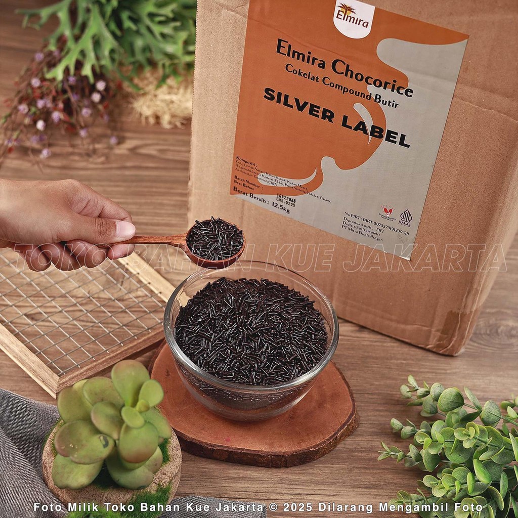 Jual Elmira Meses HITAM 100gr Cokelat Compound Butir Chocorice SILVER ...