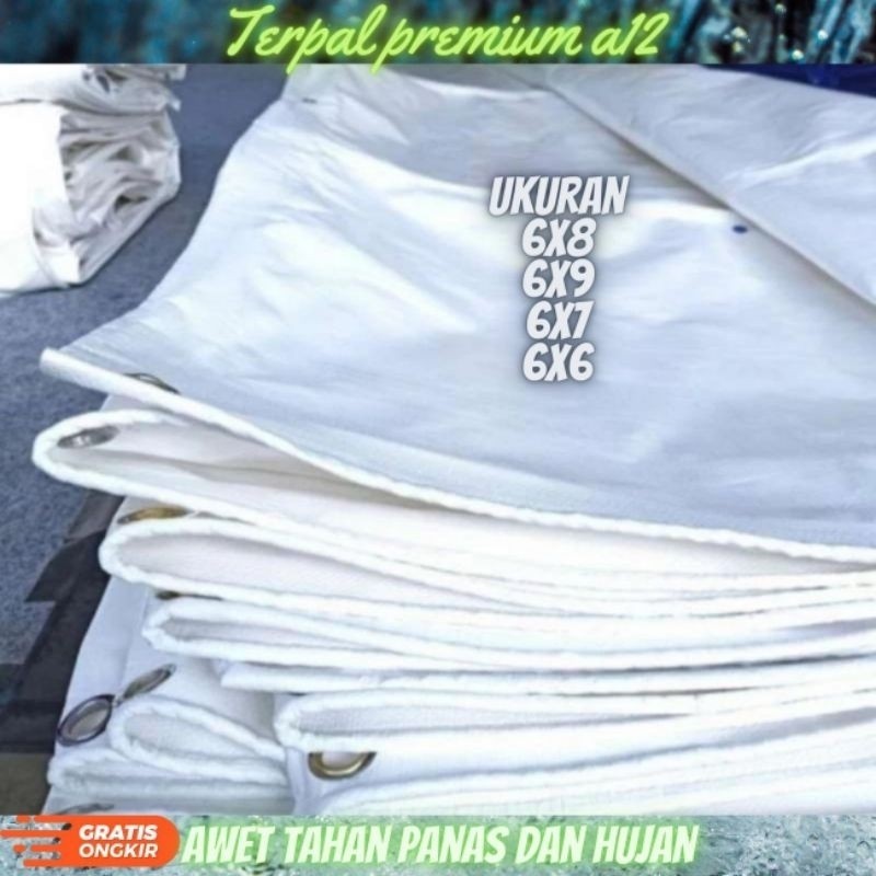 Jual terpal plastik premium A12 warna putih ukuran 6x8 6x6 6x7 untuk ...
