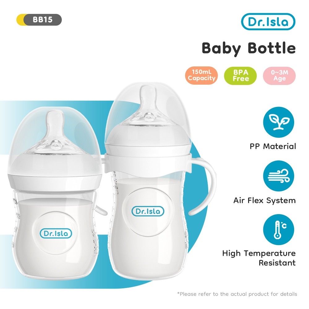 Jual Dr.isla Botol Bayi 150/240/330ml Botol Tahan Suhu Tinggi Anti-Perut Kembung Bahan PP Food ...