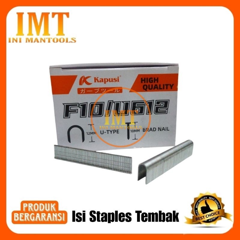 Jual Kapusi Isi Staples Tembak F10/U612 2000 pcs/Isi Staples U 12mm Dan ...