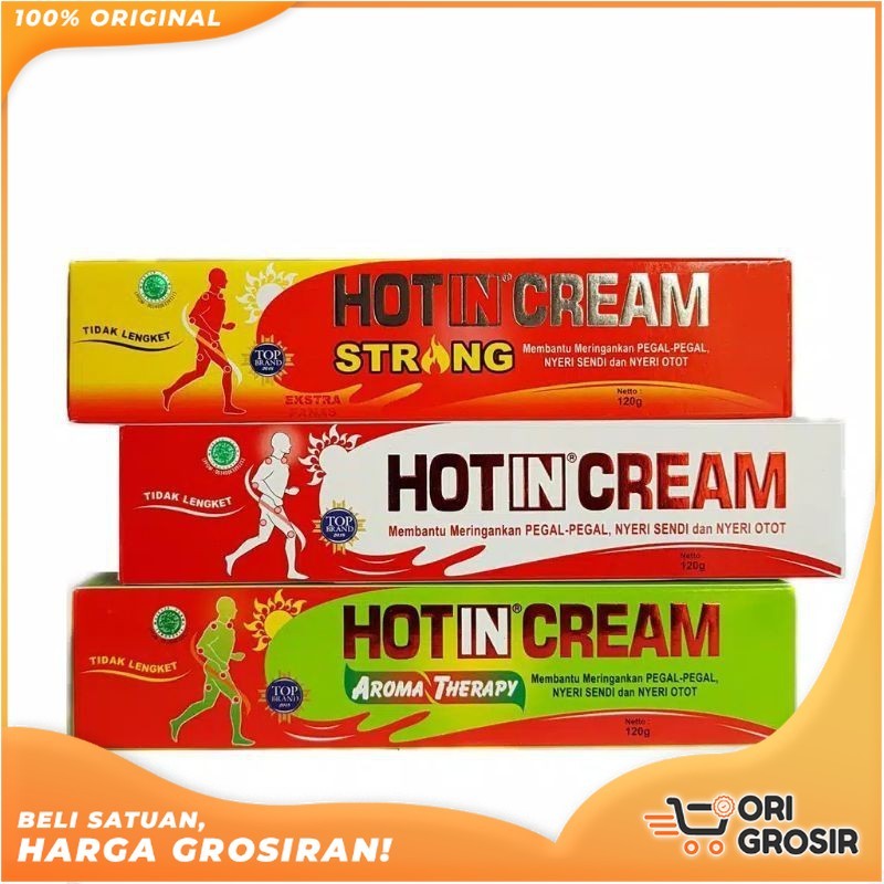 Jual ORI Grosir HOT IN CREAM 120gr Cream Pegal, Nyeri Sendi, Nyeri Otot ...