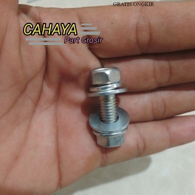 Jual 1set BAUT 12 M8 PANJANG 2CM RING PATEN KUNCI 12 MUR TOPI ORIGINAL ...