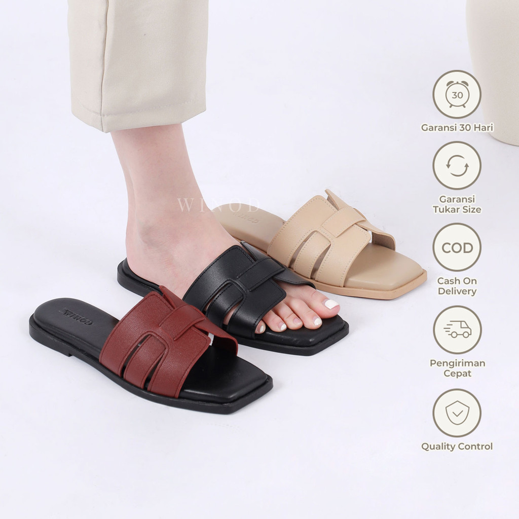 Jual WINOD Zoe Sandal Wanita / Sandal Selop / Sandal Slip On / Sandal ...