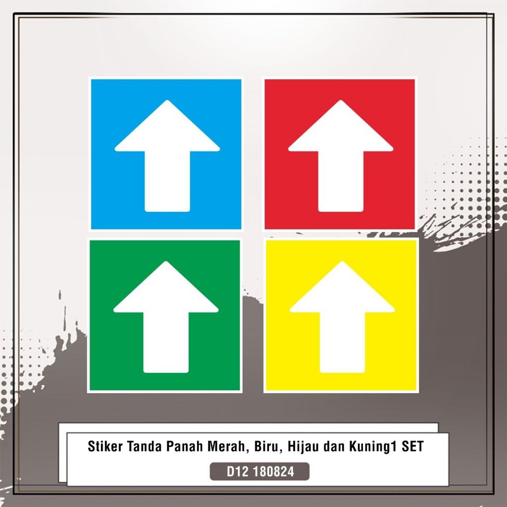 Jual STIKER TANDA PANAH MERAH, BIRU, HIJAU DAN KUNING1 SET (4PCS) multi ...