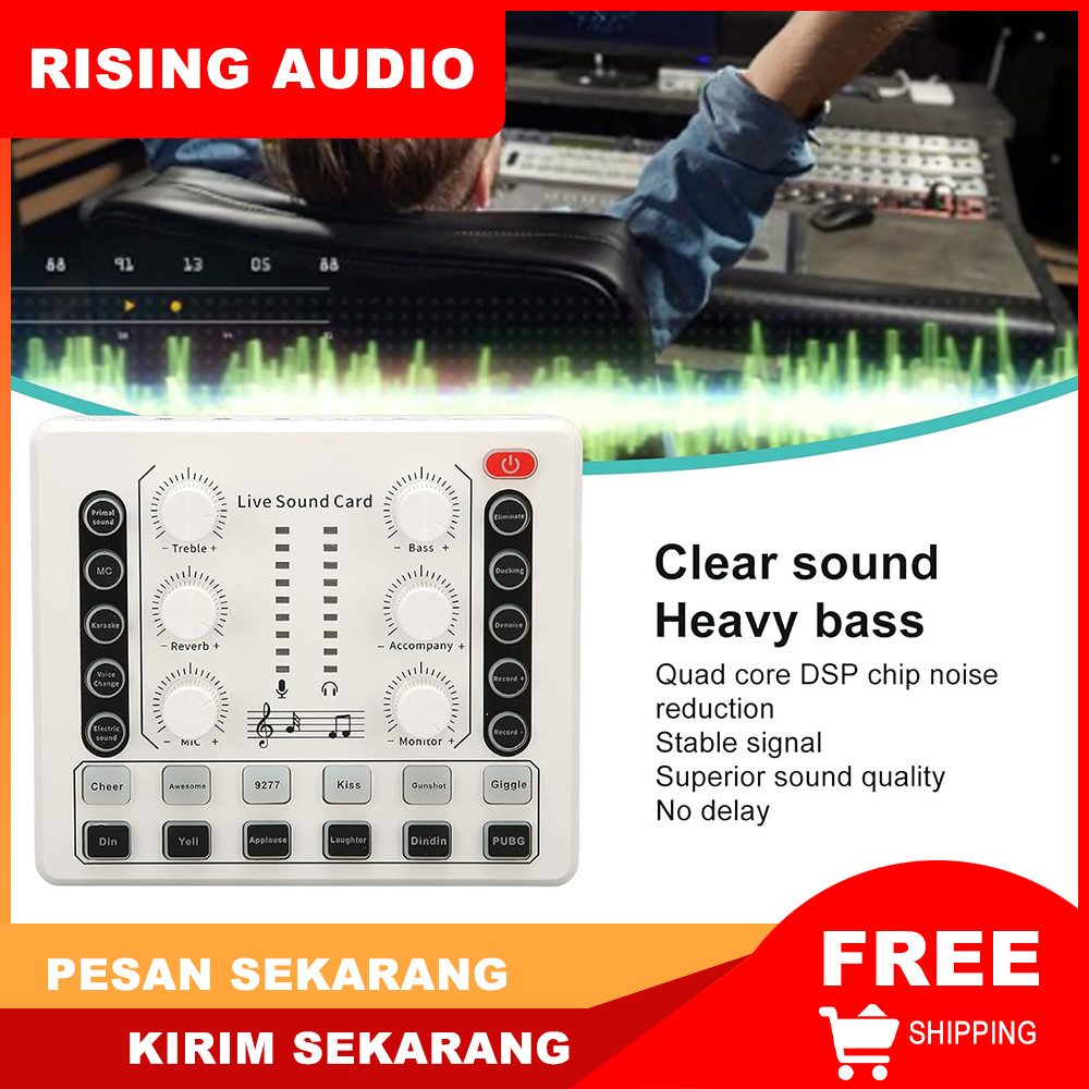 Jual RISING AUDIO Sound Card M8 Bluetooth Compatible External Wireless ...