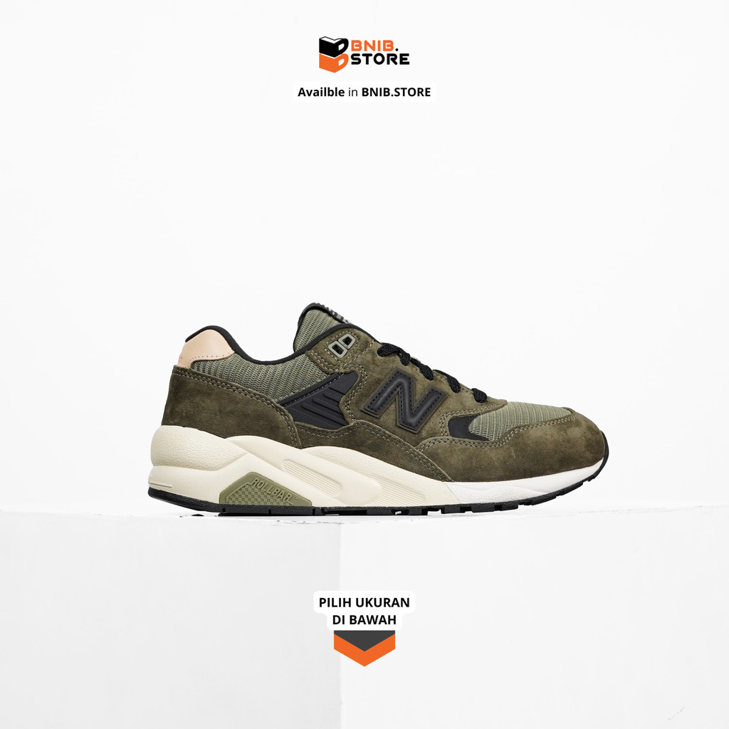 Jual Sepatu Sneaker Pria NB 580 Olive Green Ivory Original | Shopee ...