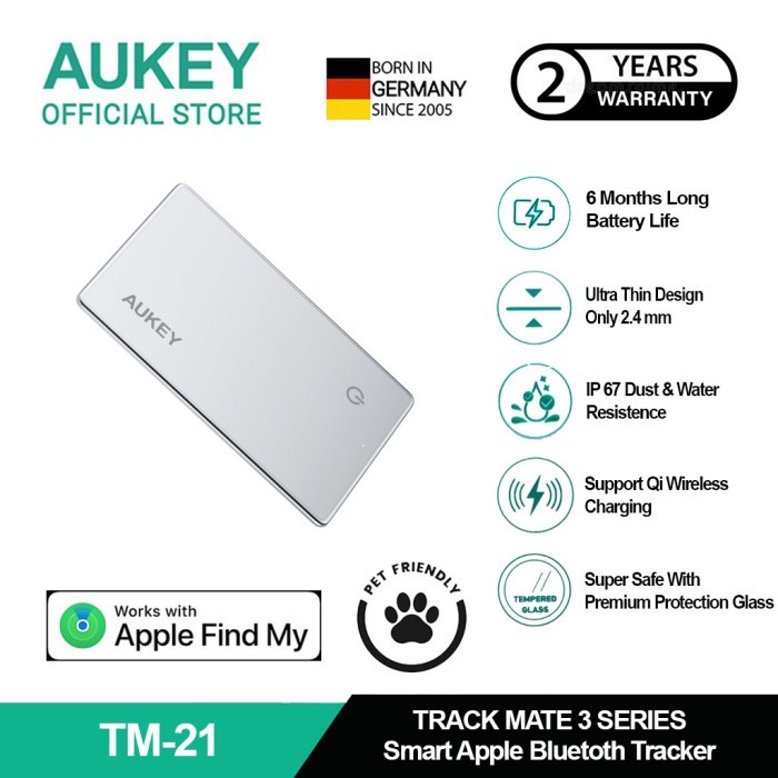Jual AUKEY Smart Wireless Charging AirTag Bluetooth Tracker For Apple ...