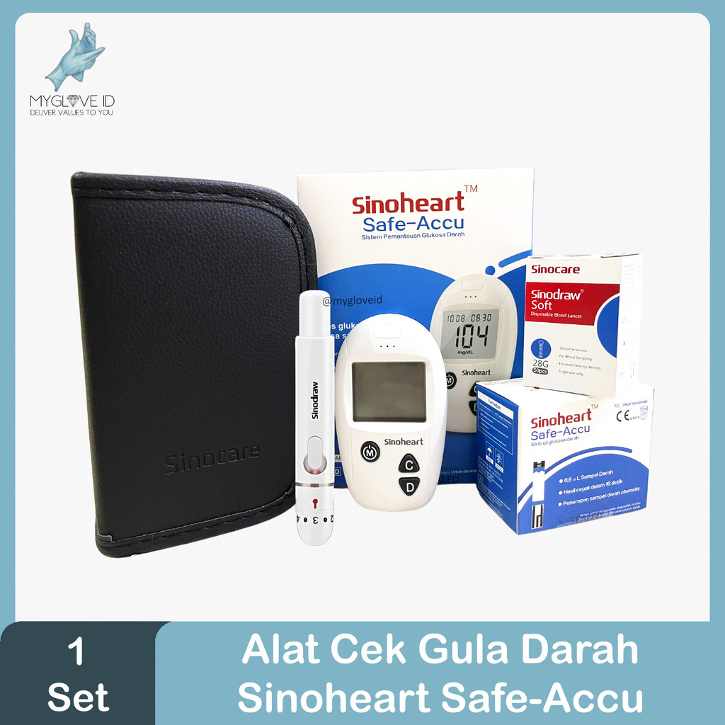 Jual Alat Cek Gula Darah / Blood Glucose Test Sinoheart Safe-Accu ...