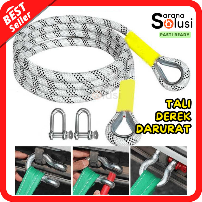 Jual Tali Derek Mobil Tow Rope Strap Darurat 5 Ton Polyester 18mm ...