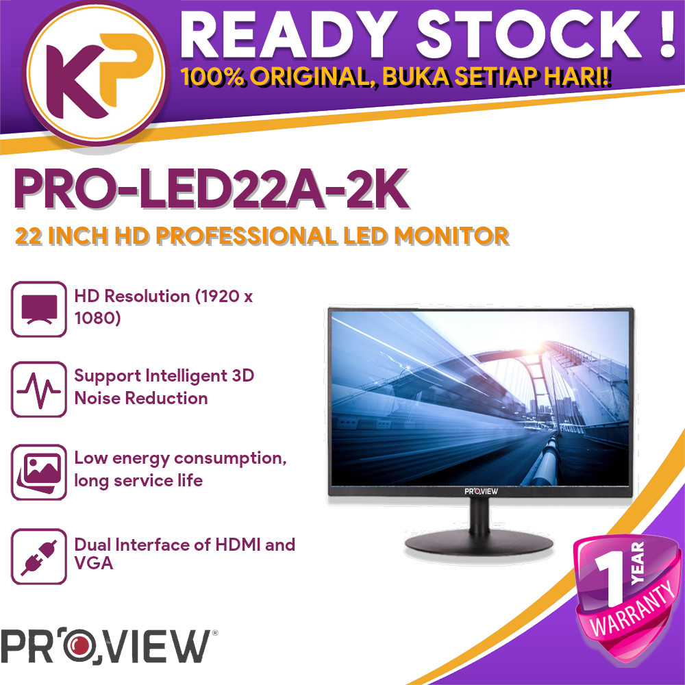 Jual PROVIEW PRO-LED22A-2K 22 INCH HD PROFESSIONAL LED MONITOR | Shopee ...